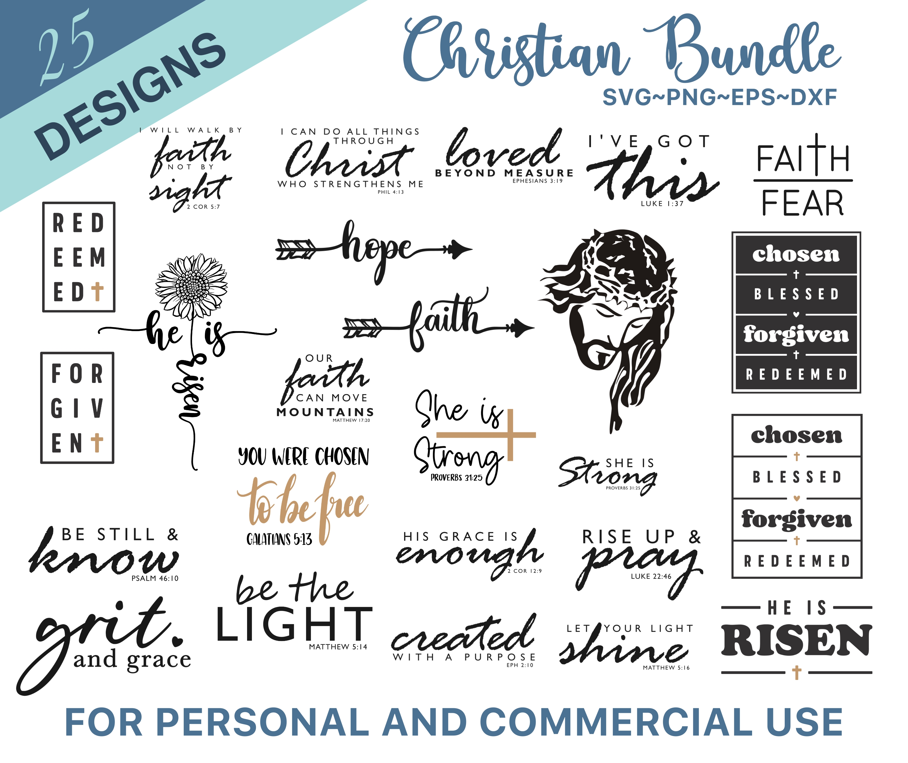 Christian Bundle SVG, Scripture Bundle, Instant Download, Bi | Inspire ...