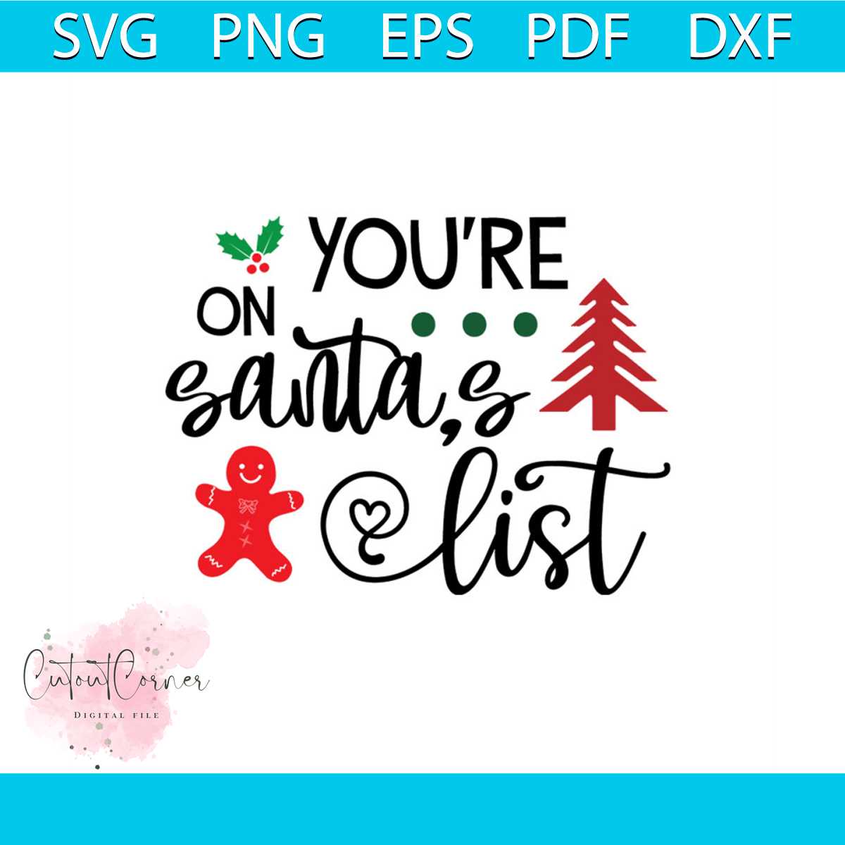 You're On Santas List Svg, Christmas Svg, Santa List Svg, Ch | Inspire ...