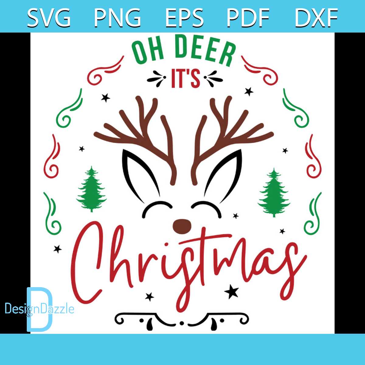 Oh Deer It's Christmas Svg, Christmas Svg, Oh Deer Svg, Rein | Inspire ...
