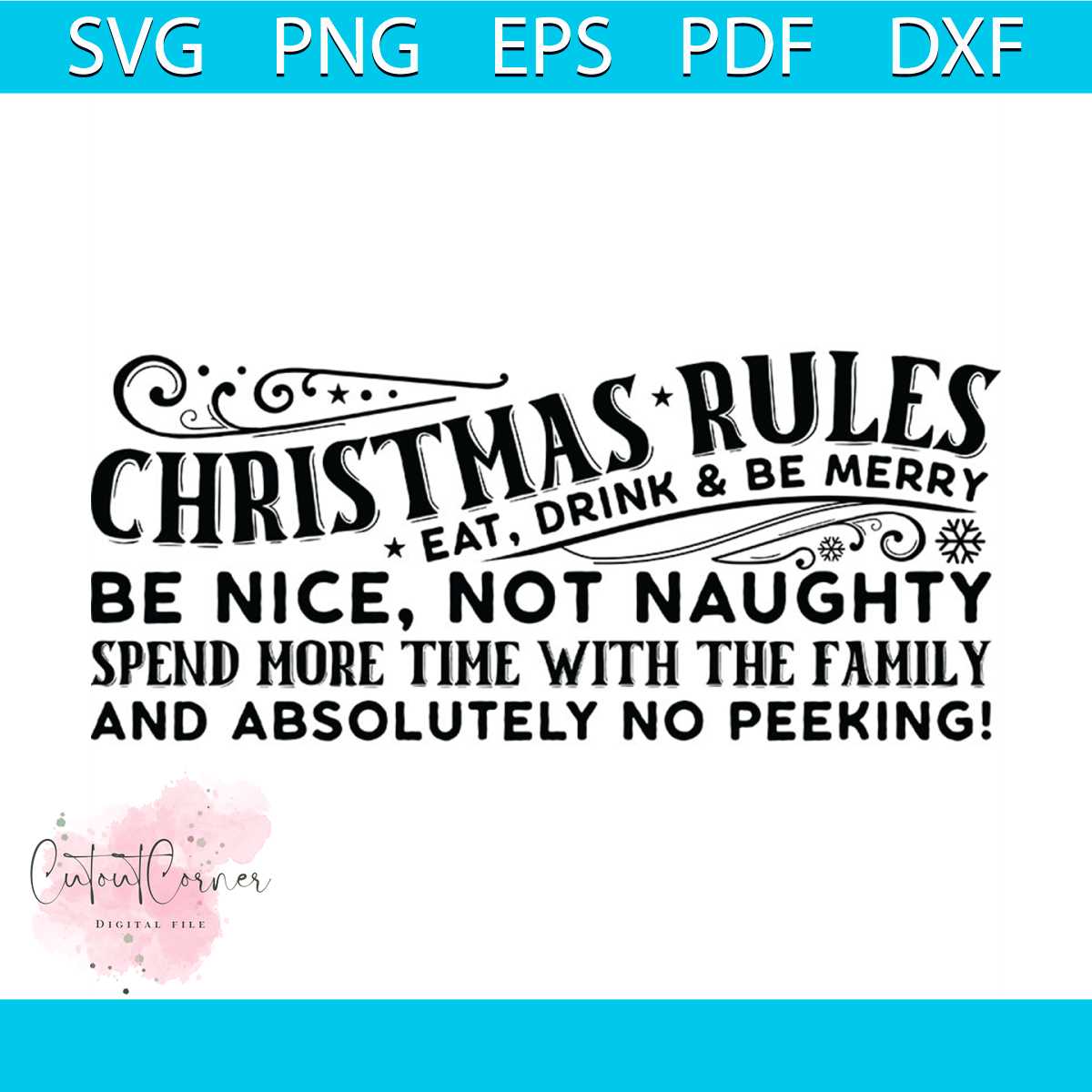 Christmas Rules Svg | Inspire Uplift