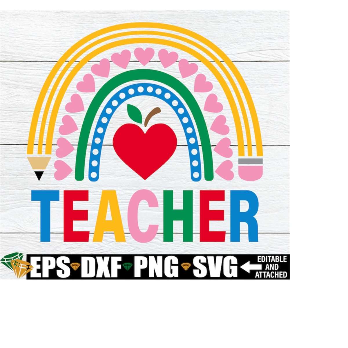 Teacher Rainbow svg, Teacher svg, Teacher Appreciation, Teac | Inspire ...