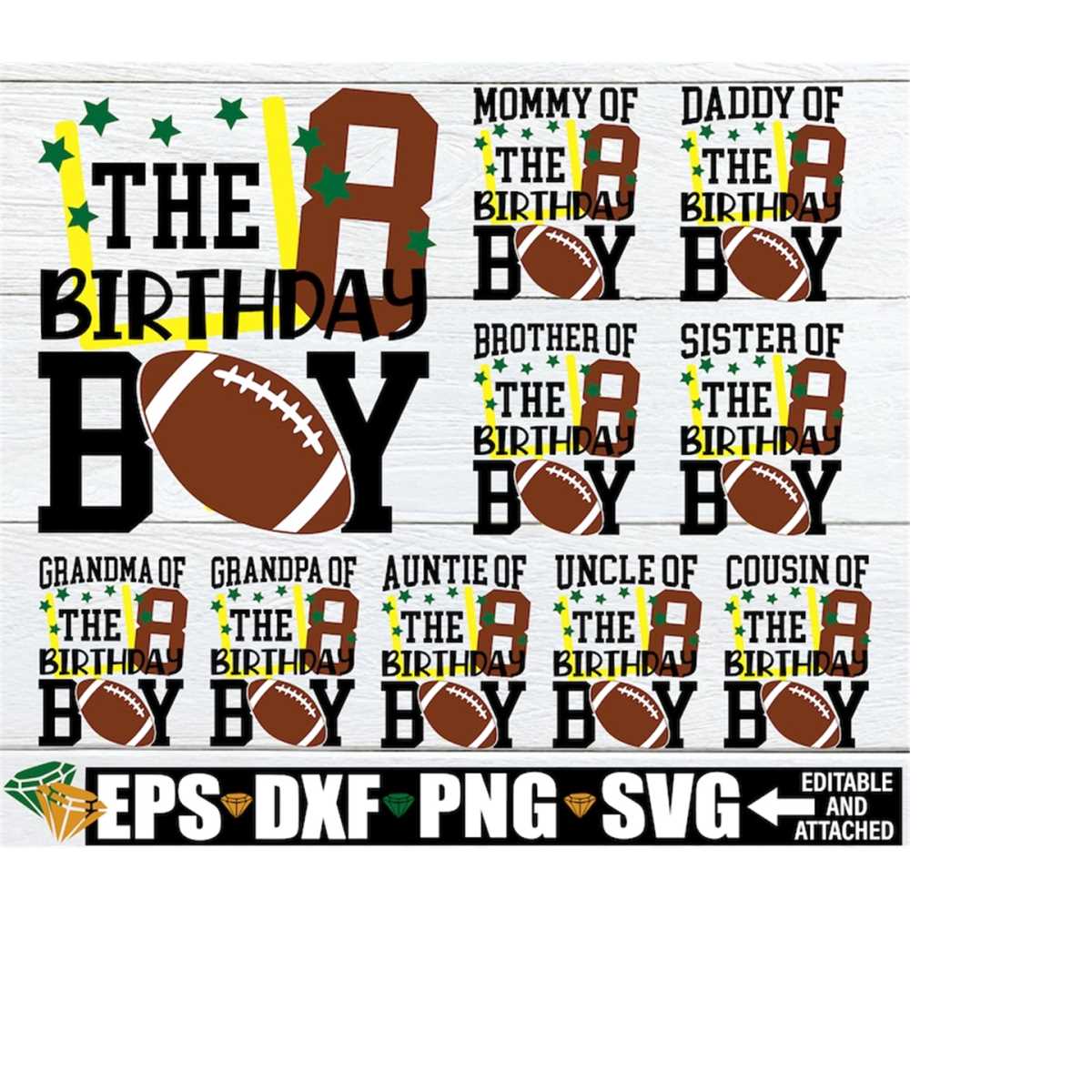 Football Birthday Boy, Football Birthday svg, Matching Famil | Inspire ...