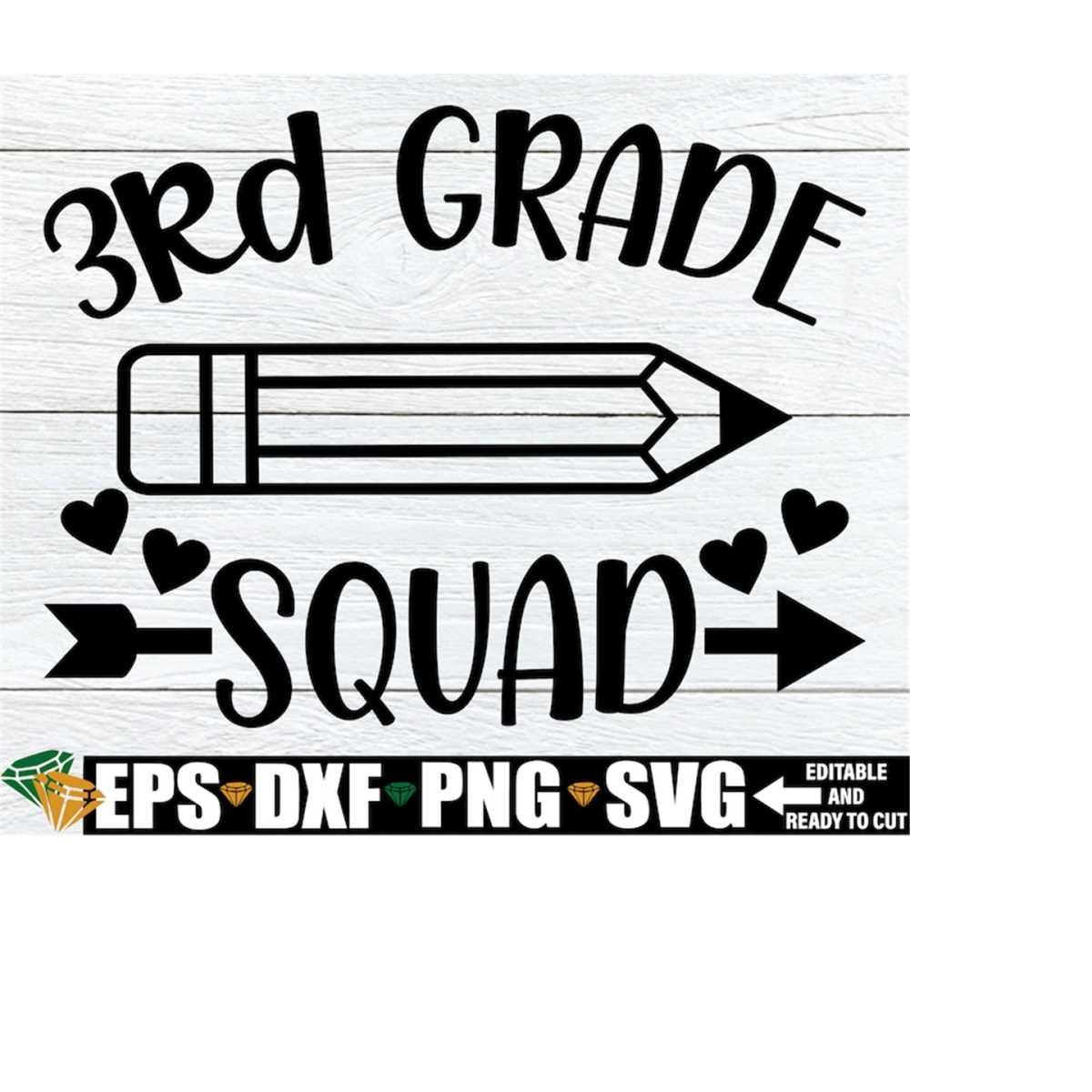 3rd Grade Squad, 3rd Grade Team Shirts SVG, 3rd Grade Teache | Inspire Uplift