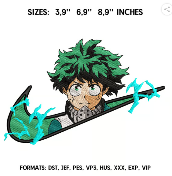 Dabi Embroidery Design File My Hero Academia Anime Midoriya | Inspire ...