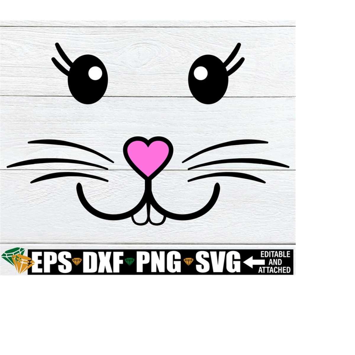 Bunny Face svg, Easter svg, Cute Easter svg, Cute Bunny Face | Inspire ...