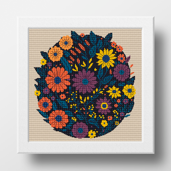 Counted Cross Stitch Pattern Flower