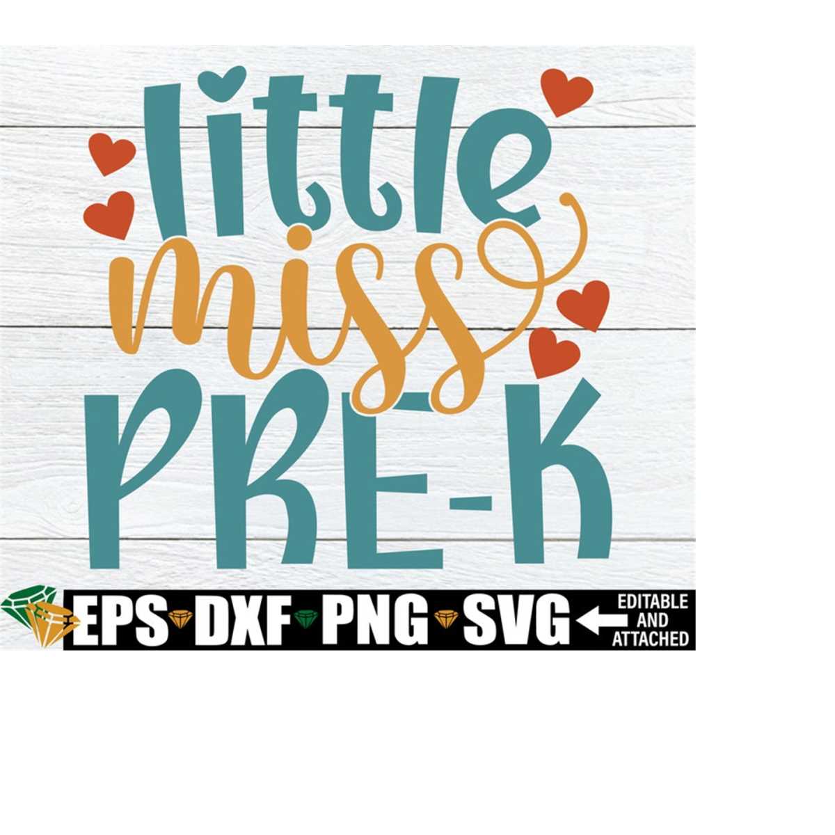 Little Miss Pre-K, First Day Of School svg, Girls Pre-K Shir | Inspire ...