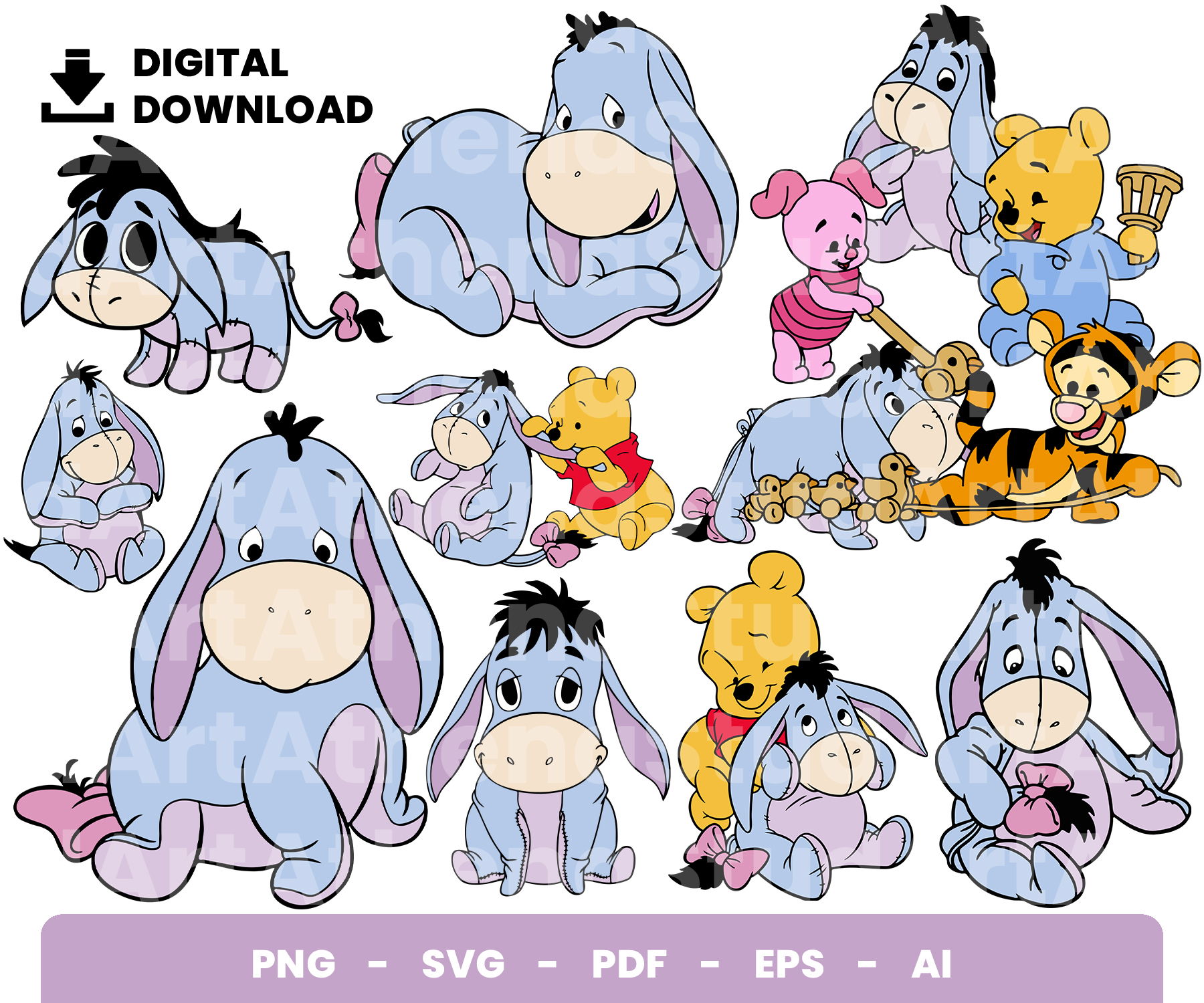 Bundle Layered Svg, Baby Igor, Baby Winnie The Pooh, Baby Sh | Inspire ...