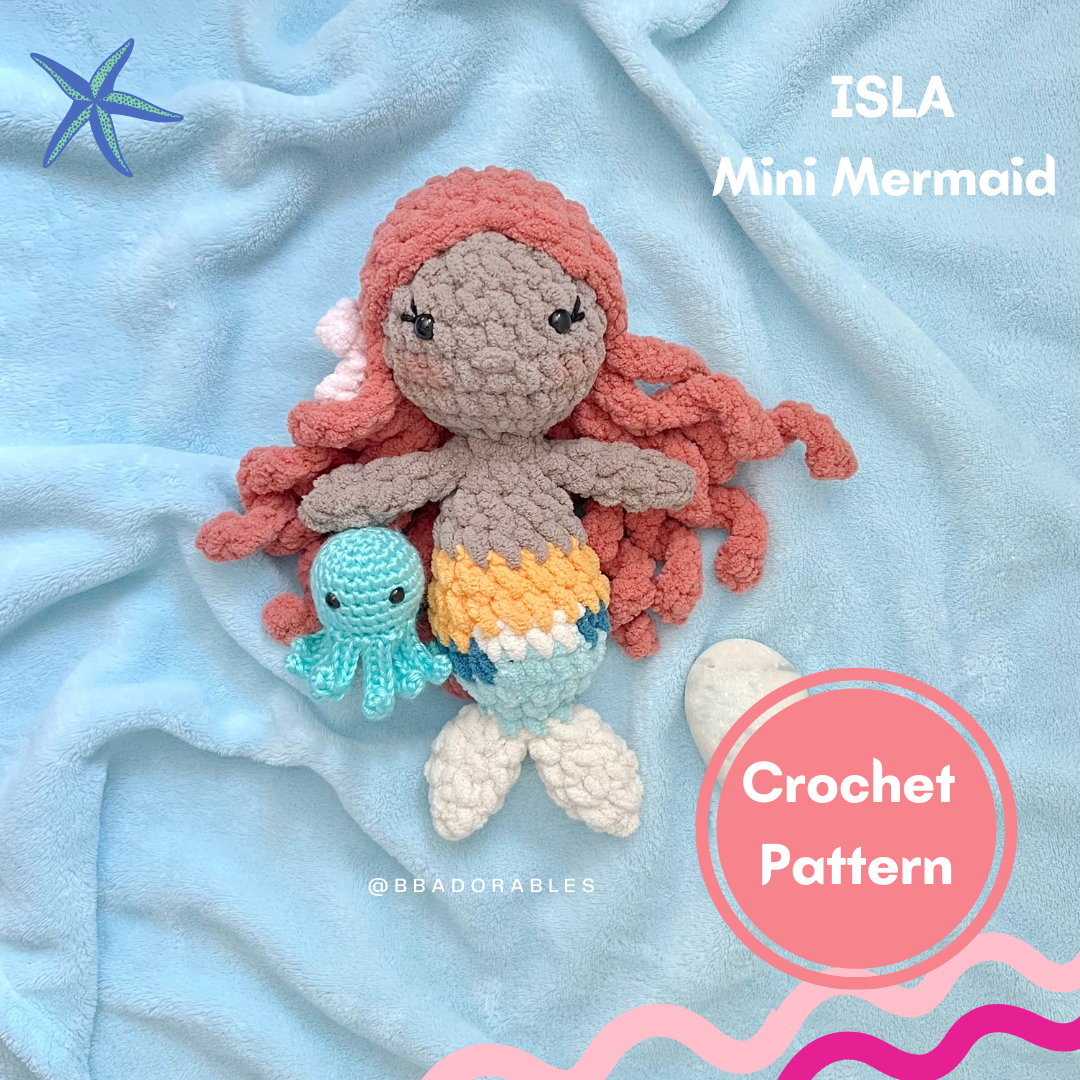 Isla Mini Mermaid with Octopus Crochet PATTERN || Mini Merma | Inspire ...