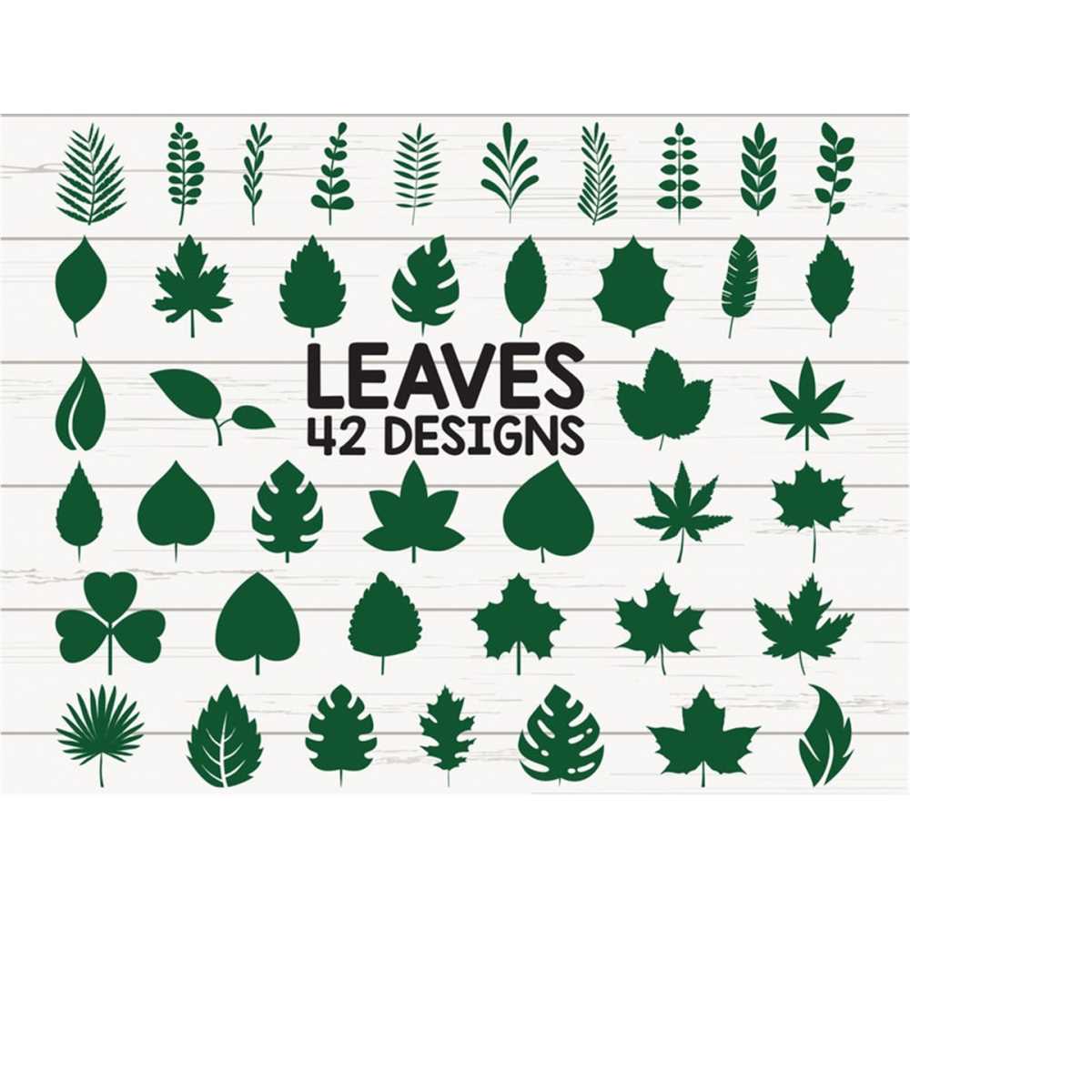 Paper Leaves SVG/ Leaf Templates/ Cut Files for Cricut/ Silh | Inspire ...