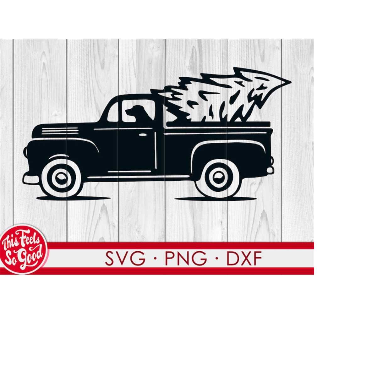 Winter Christmas Tree Pickup Truck SVG png. Christmas svg cu | Inspire ...