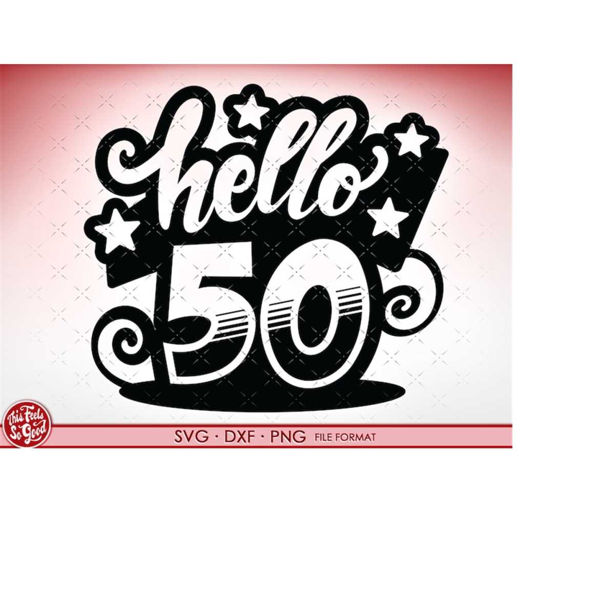 SVG 50th Birthday hello 50 svg files for Cricut. Birthday Gi | Inspire ...