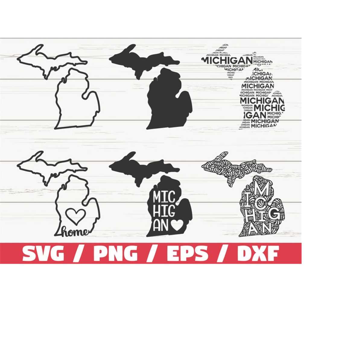 Michigan State Map SVG, Cut File, Cricut, Clip Art, Commerci | Inspire ...