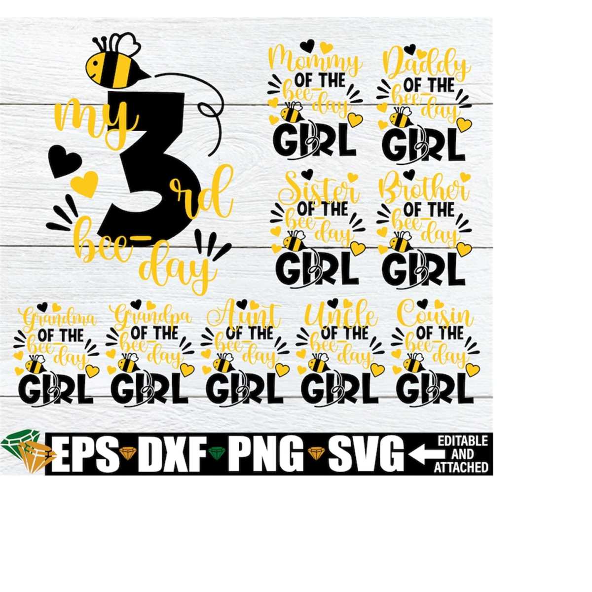 My 3rd Bee-Day, Matching Family Bee Theme Birthday, Girls Ma | Inspire ...