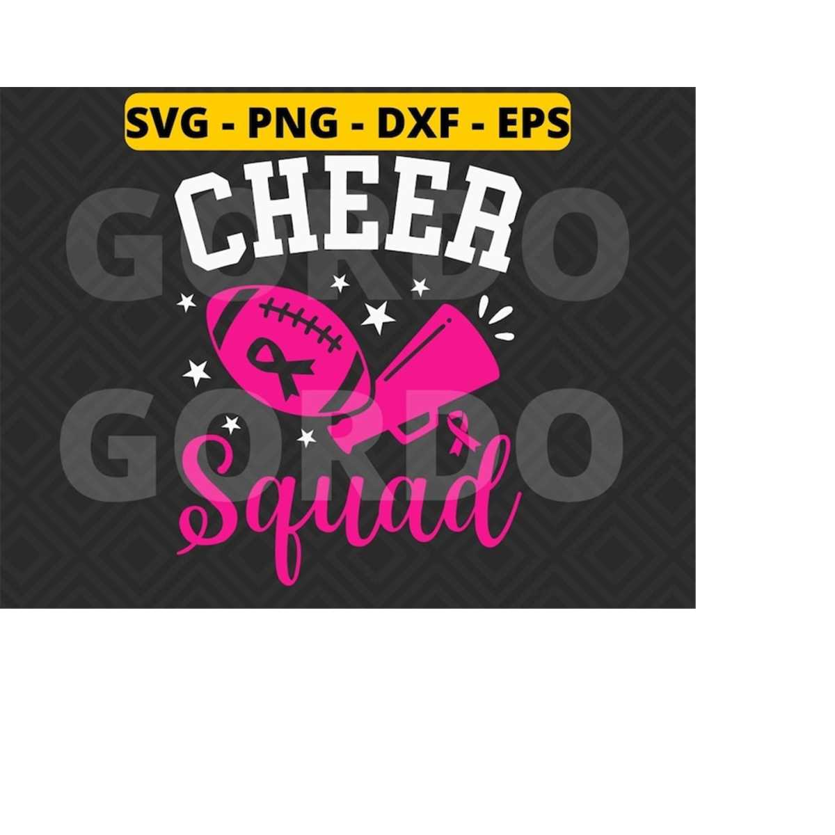 Cheer Squad Pink Ribbon Football Support Squad Breast Cancer | Inspire ...