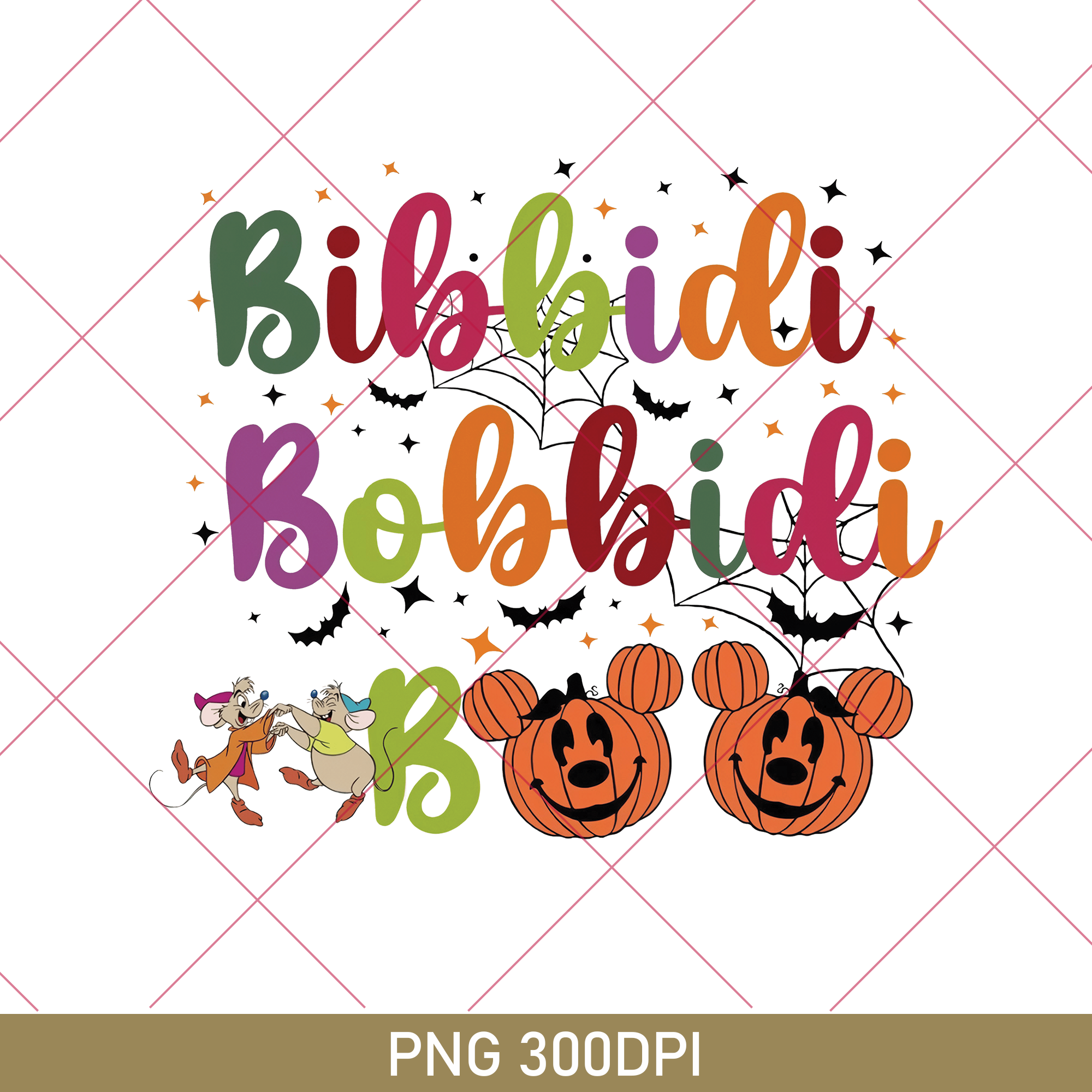 Retro Bibbidi Bobbidi Boo Halloween PNG, Jaq And Gus Hallowe - Inspire ...