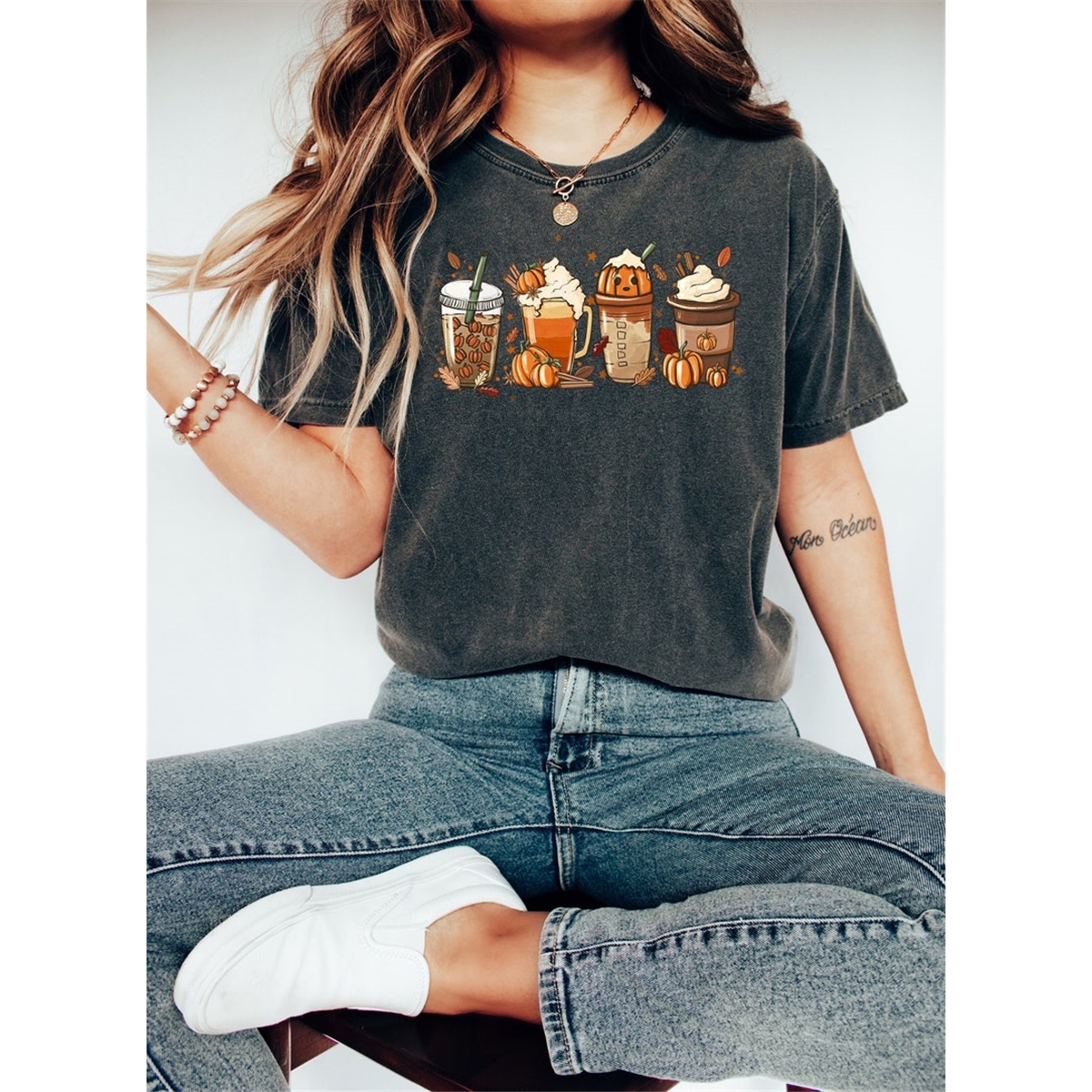 Retro Fall Comfort Colors Shirt, Fall Pumpkin Spice Latte Sh - Inspire ...