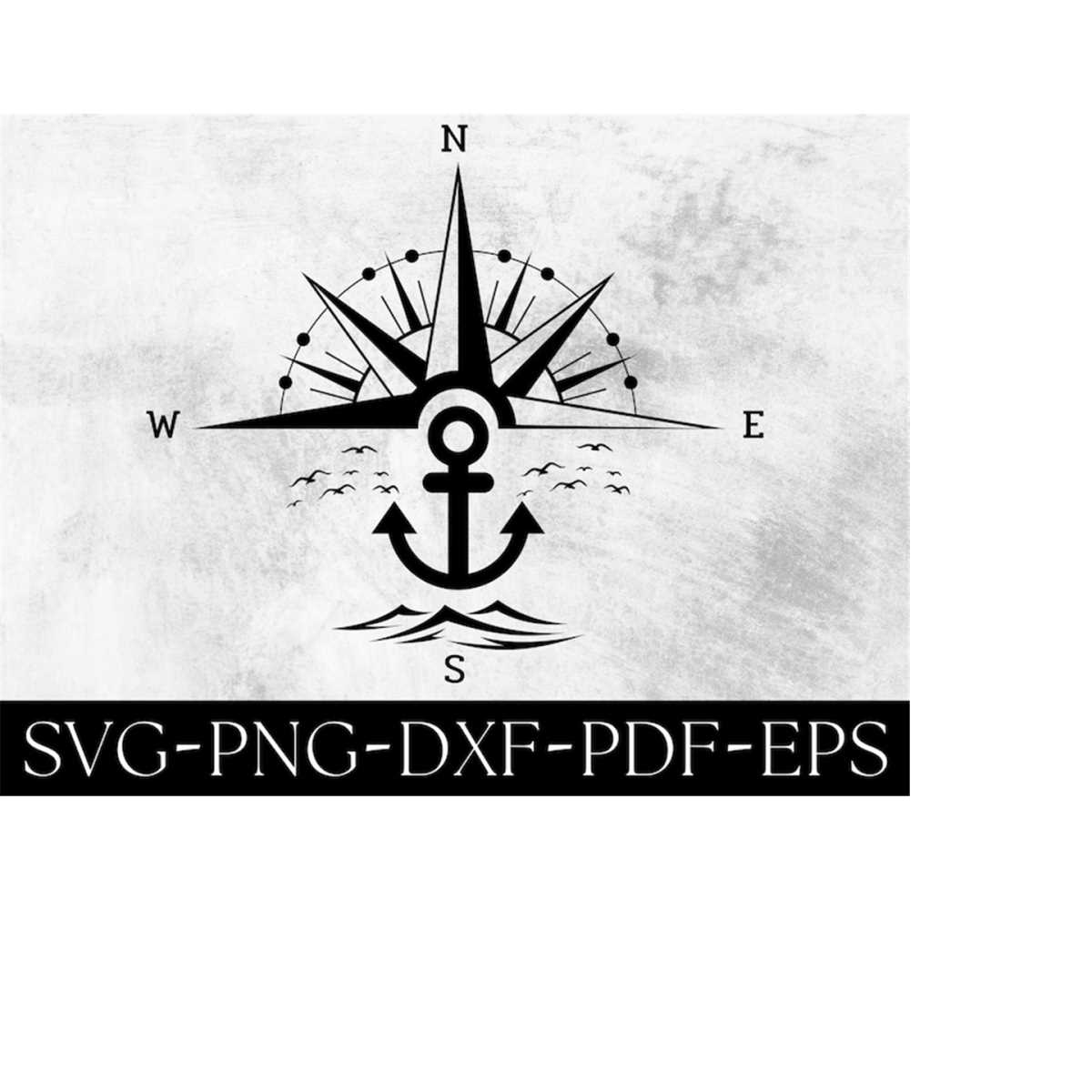 Anchor Compass Svg, Sailor Compass Svg,Seaman Shirt Design S | Inspire ...