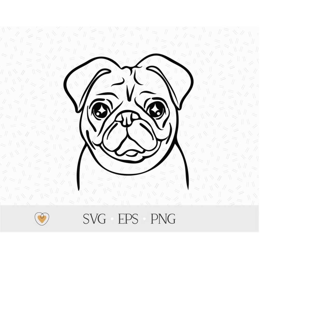 Pug svg, Dog face svg, Pug png, Svg files for cricut - Inspire Uplift