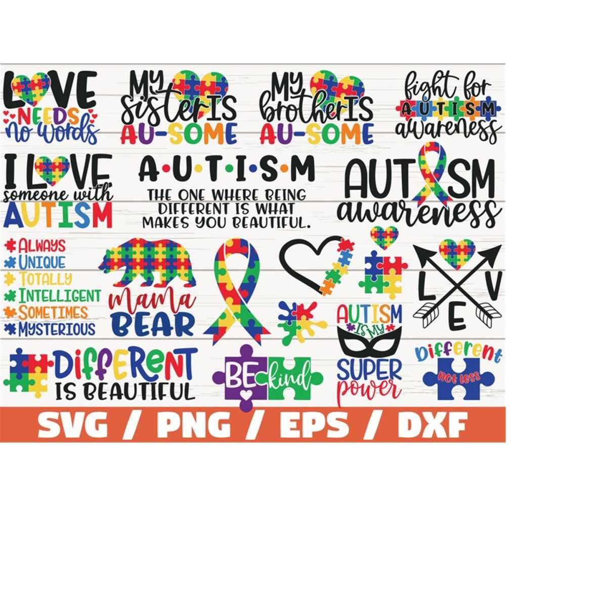 Autism SVG Bundle / Cut Files / Commercial use / Cricut / C | Inspire ...