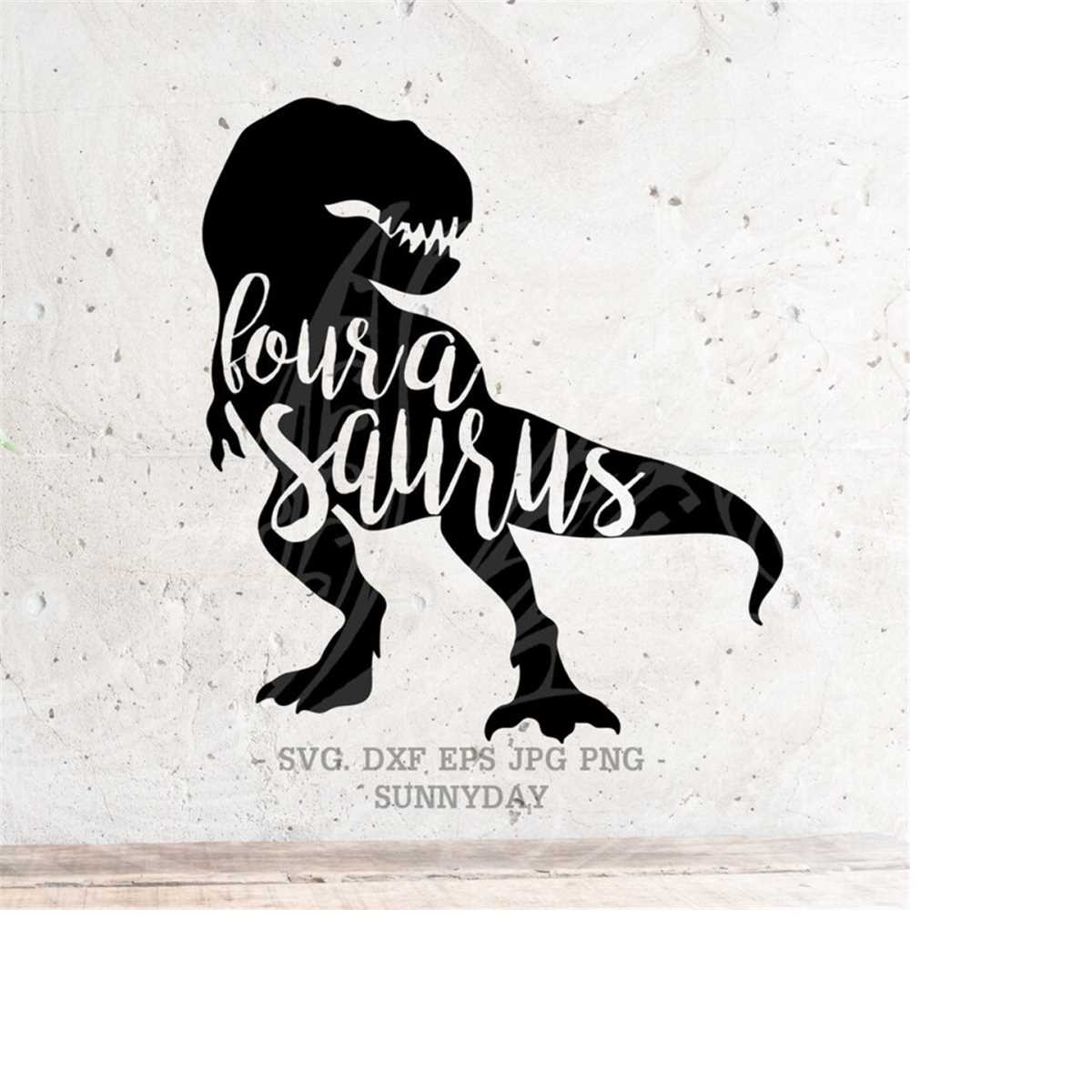 Four A Saurus Svg File DXF Silhouette Print Vinyl Cricut Cut - Inspire ...