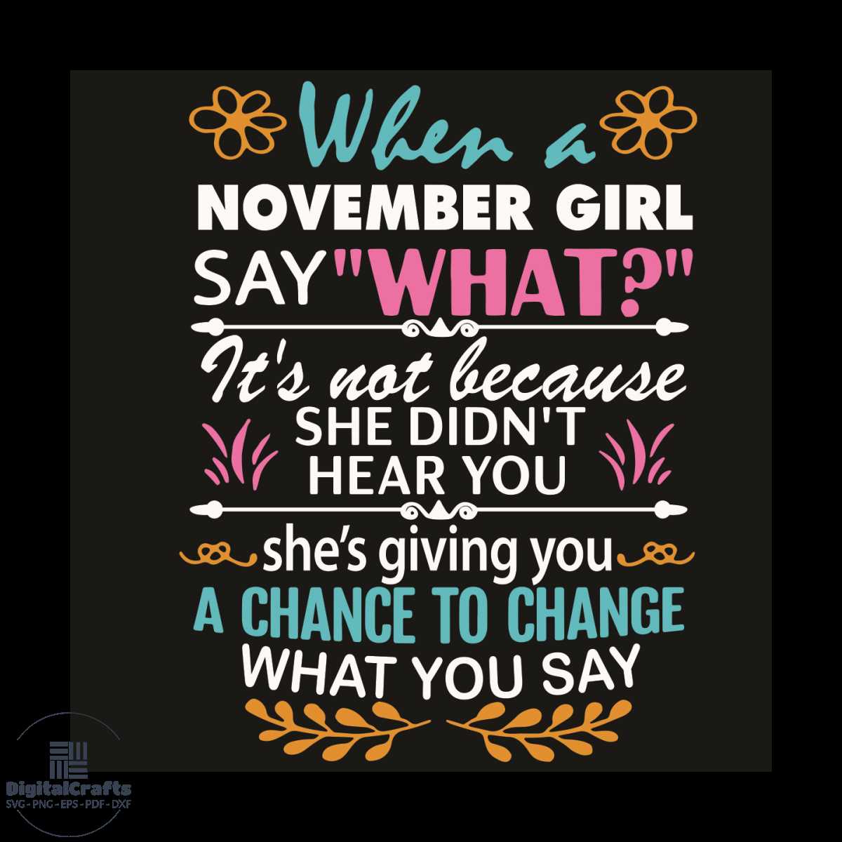 When A November Girl Say What Svg, Birthday Svg, November Sv | Inspire ...