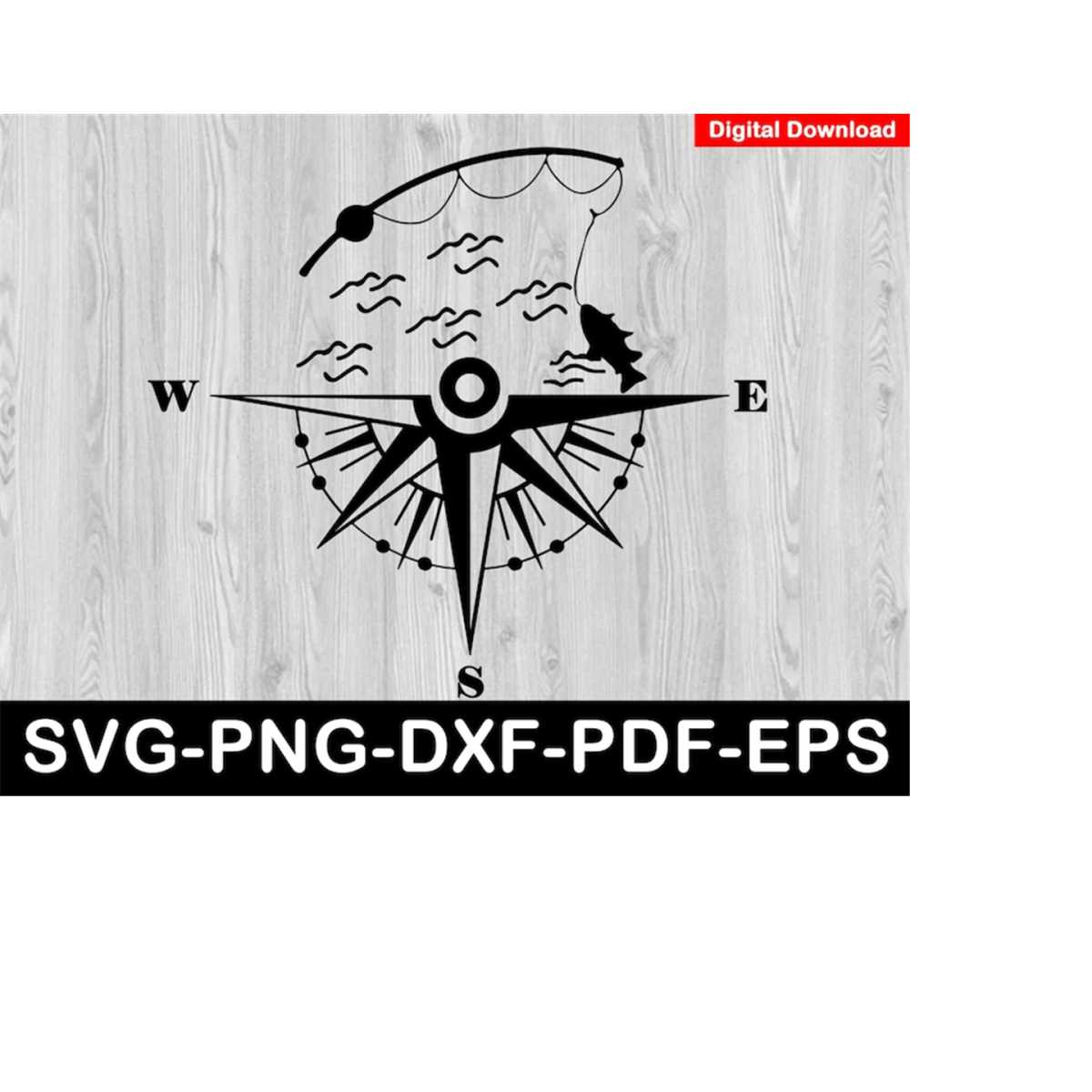 Fishing Compass Svg, Anchor Svg, Nautical Adventure Compass | Inspire ...