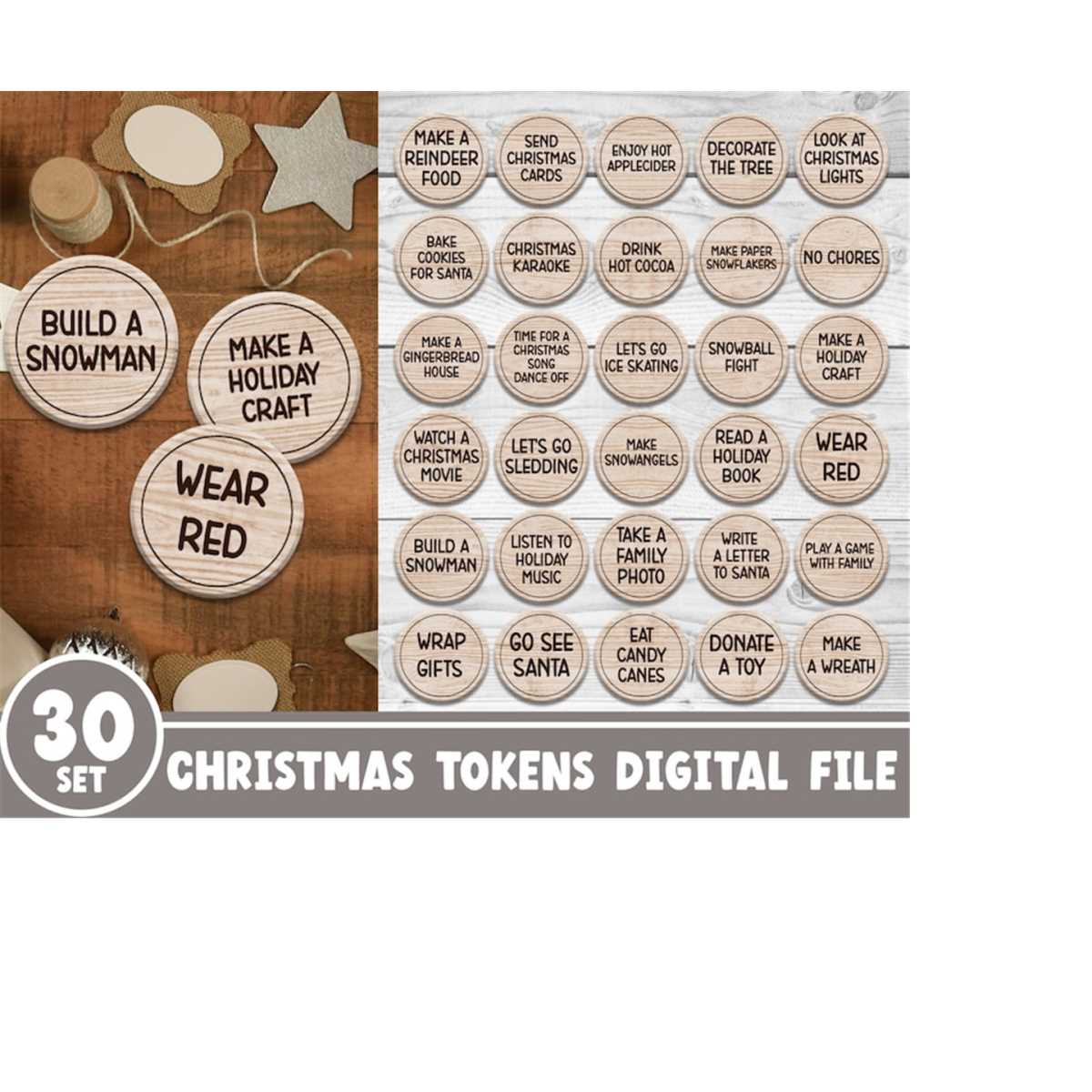 30 Christmas Bucket List Tokens svg, Christmas Activities To | Inspire ...