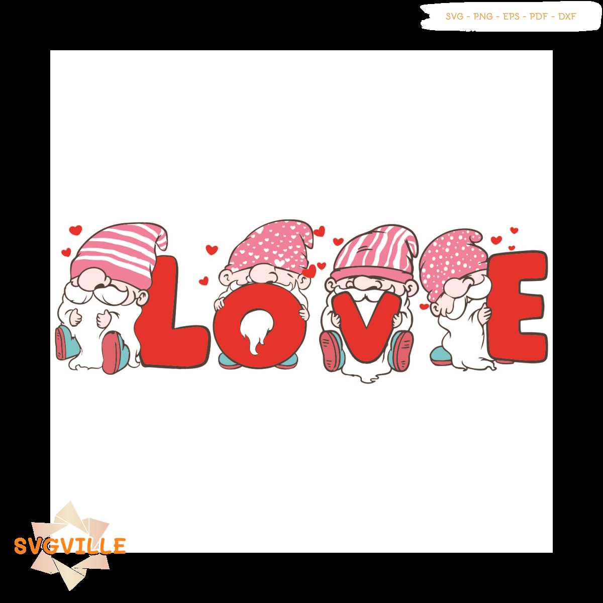 Love Gnomes Svg Valentine Svg Gnomes Svg Gnomes Love Svg Inspire
