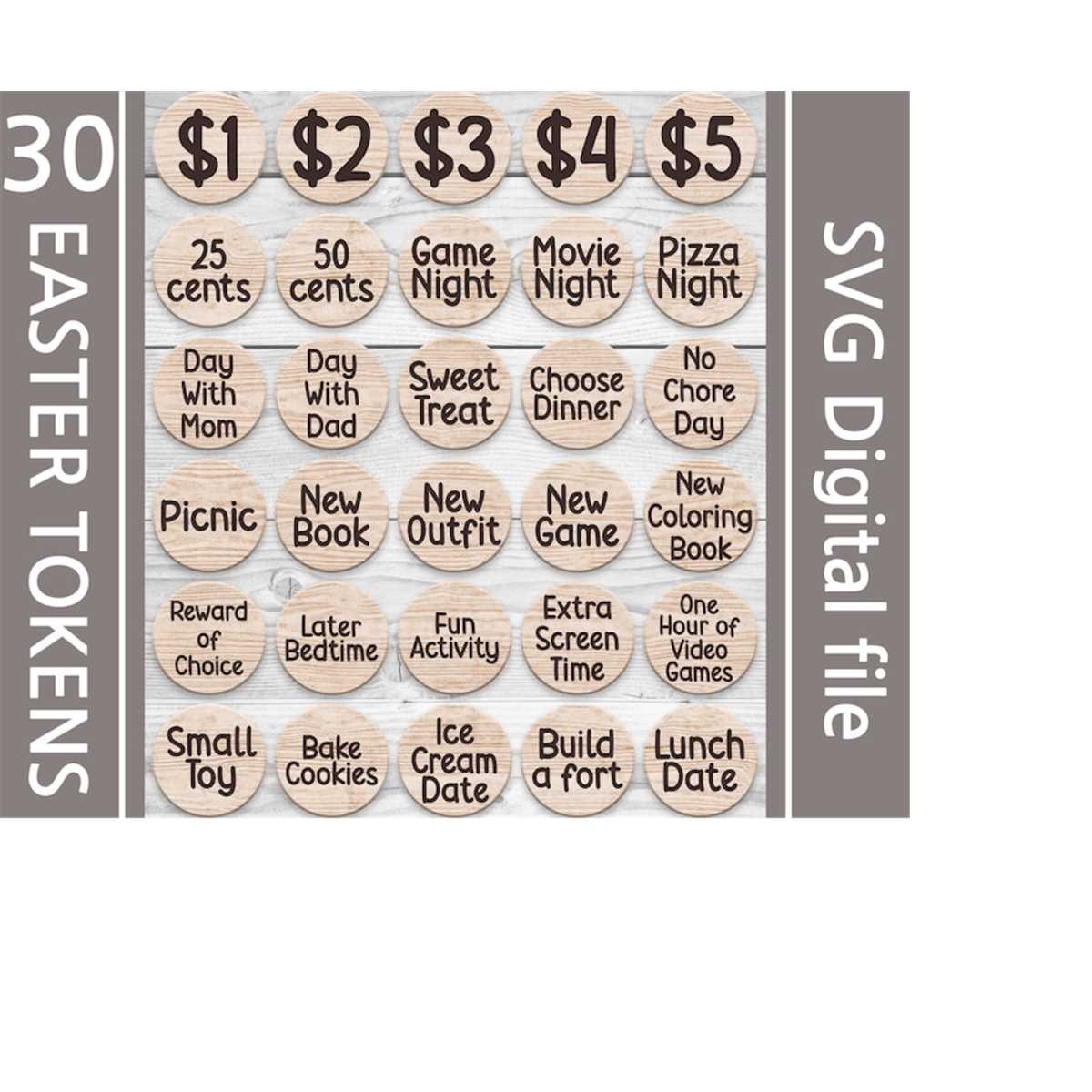 30 Redeemable Easter Token svg,Easter token svg, Easter svg, | Inspire ...