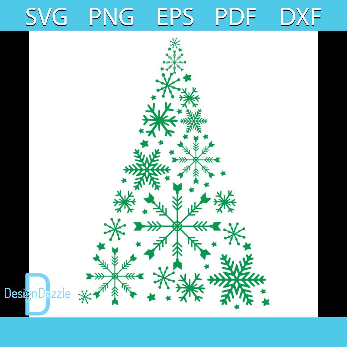 Christmas Tree Made Of Snowflake Svg, Christmas Svg, Christm | Inspire ...
