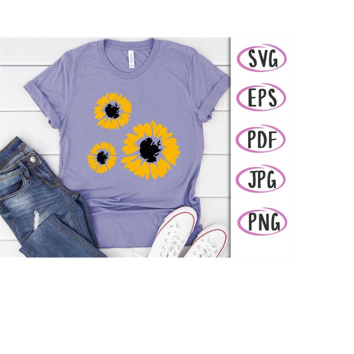 Floral sunflower SVG Cut Files PNG, floral yellow flower sun | Inspire ...