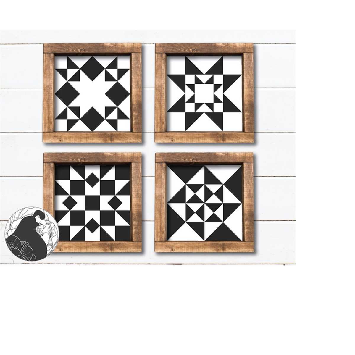 Quilt Block Svg Bundle DXF PNG, Quilt svg for Farmhouse Sign | Inspire ...