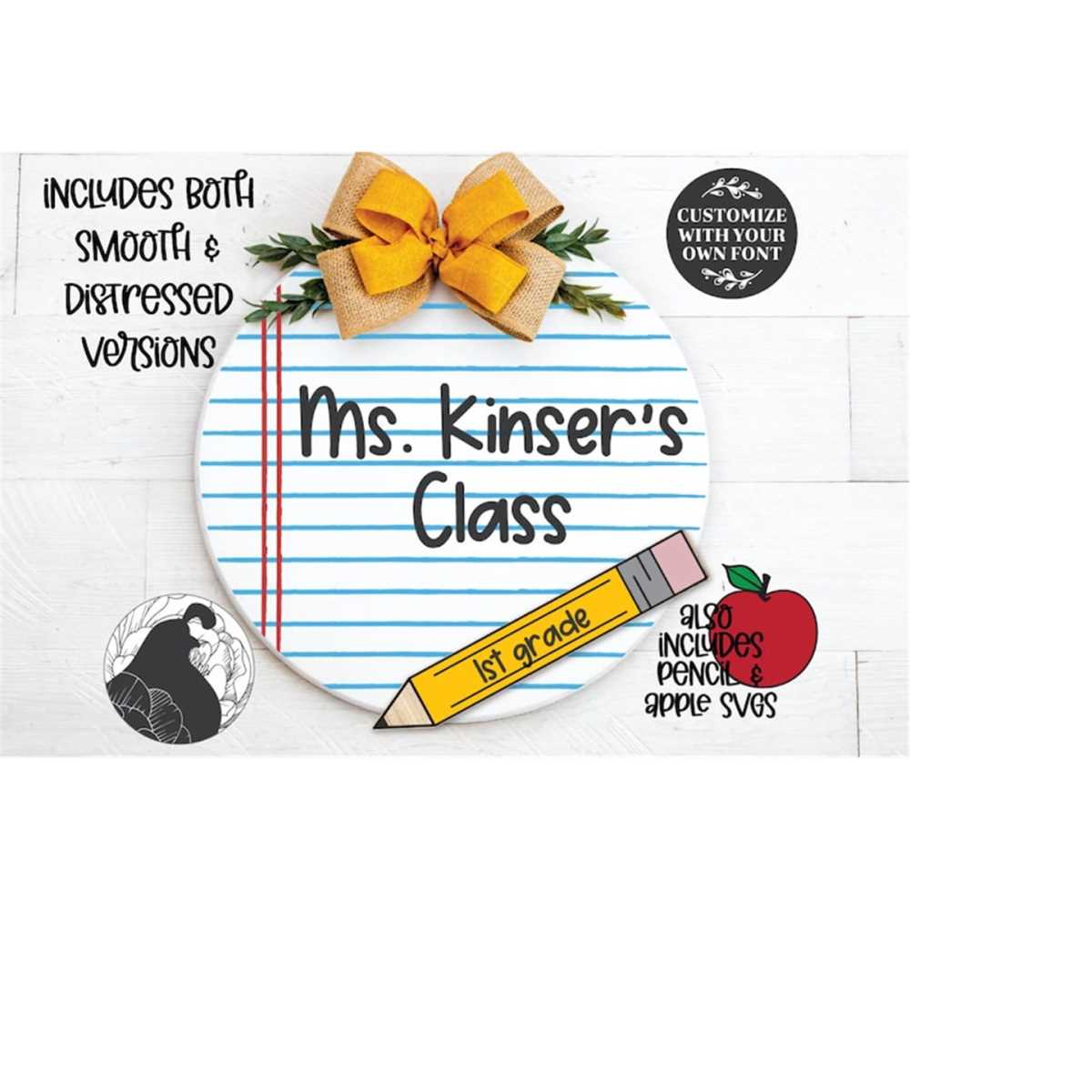 Teacher Door Hanger SVG, Classroom Door Sign SVG, Pencil, Ap | Inspire ...