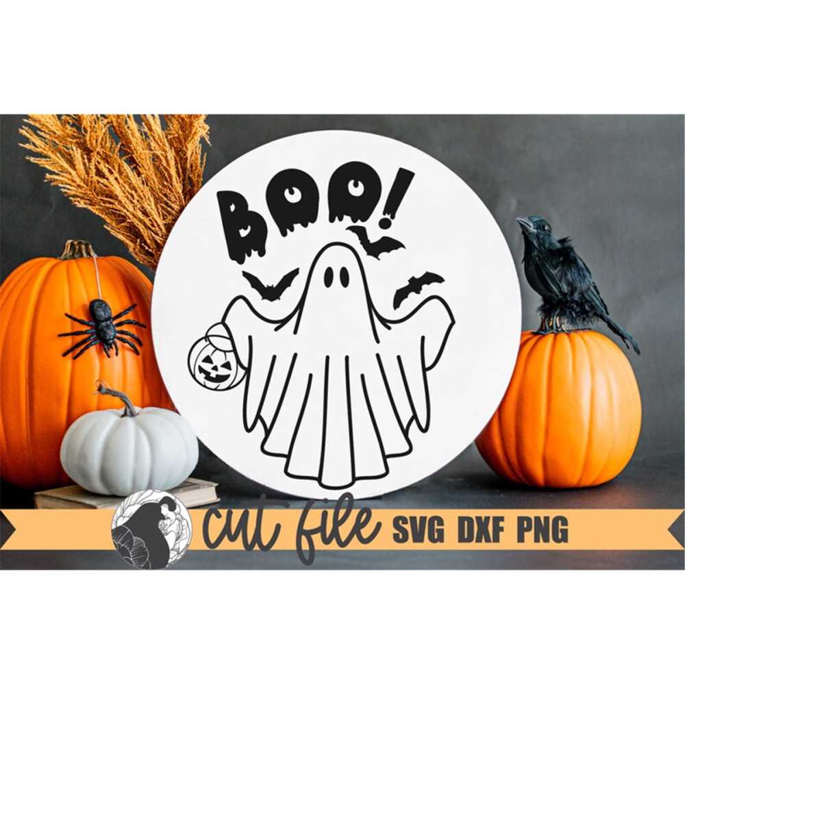 Boo SVG, Halloween Ghost SVG, Cute Ghost, Trick of Treat, Ha | Inspire ...