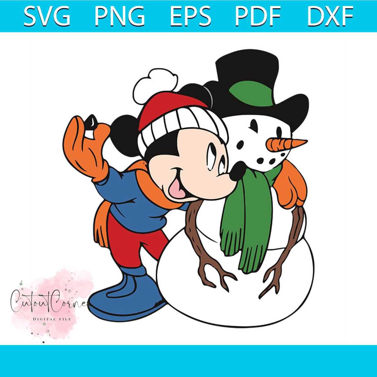 Mickey And Snowman Svg, Disney Svg, Mickey Svg, Snowman Svg, | Inspire ...