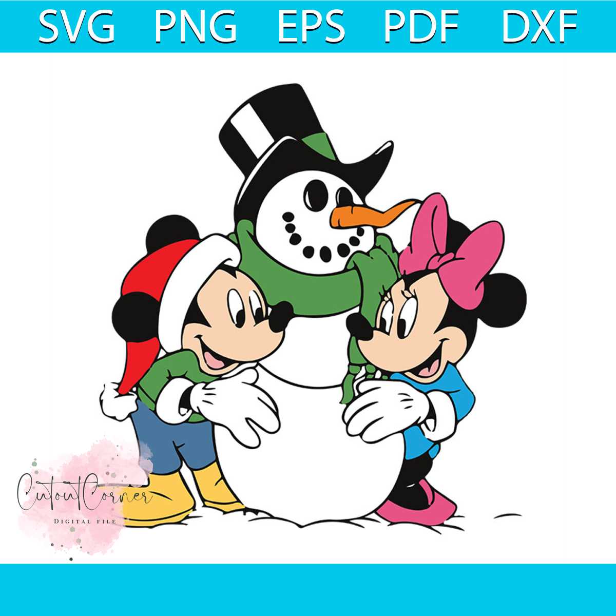 Mickey Minnie And Snowman Svg, Disney Svg, Mickey Svg, Snowm | Inspire ...