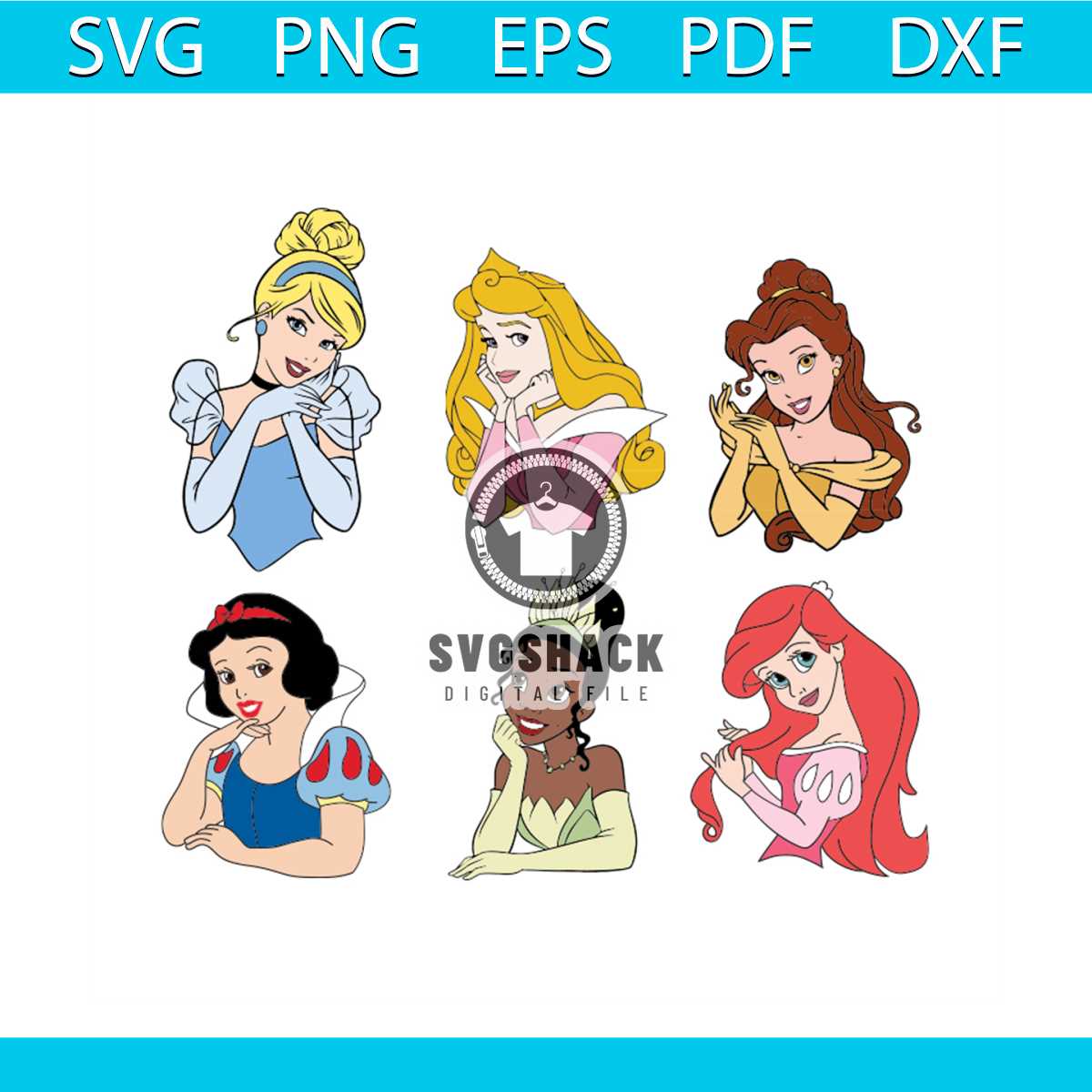 Disney Princess Bundle Svg, Disney Svg, Princess Svg, Pretty | Inspire ...