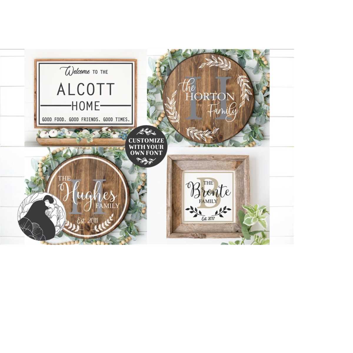 Family Name Sign SVG Bundle, SVG Bundle, Round Family Name s | Inspire ...