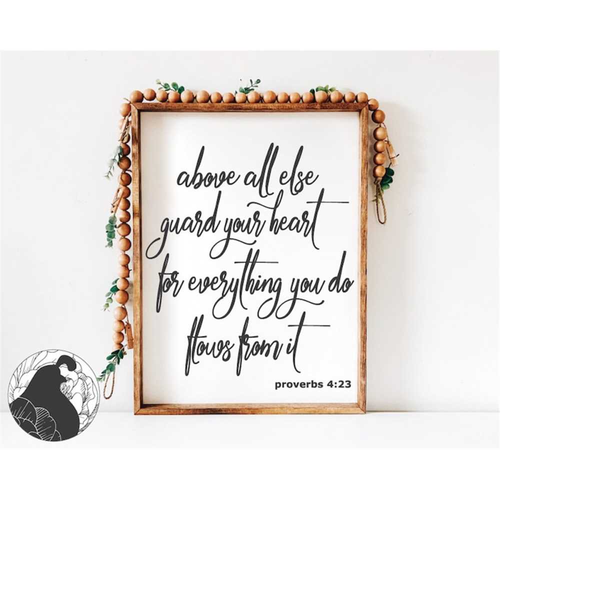 Above All Else Guard Your Heart svg, Christian Quote svg, Bi | Inspire ...