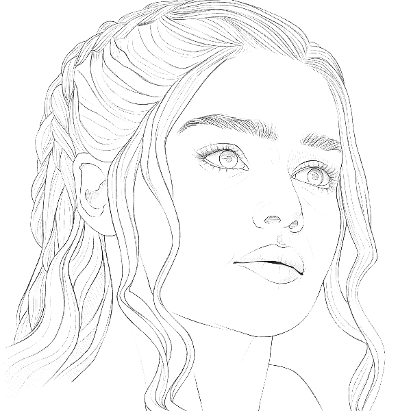 Coloring page Daenerys Targaryen format PNG | Inspire Uplift