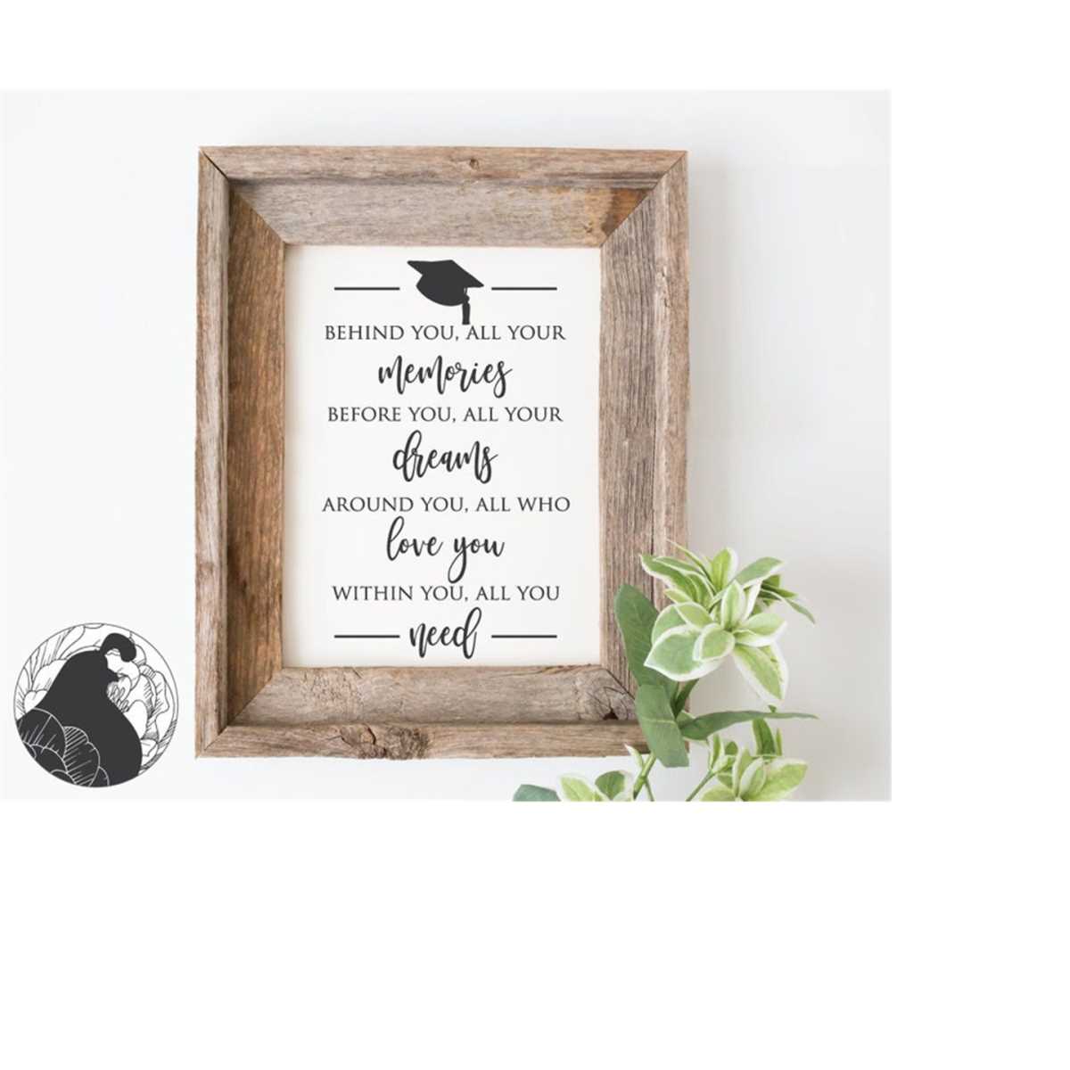 Behind You All Your Memories SVG, Graduation Cut File, Digit | Inspire Uplift