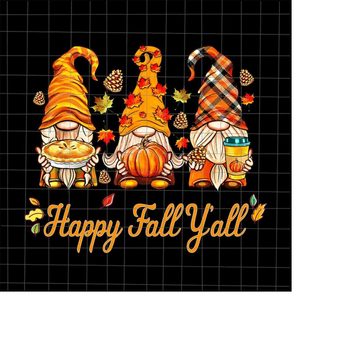 Happy Fall Y'all Gnomes Png, Gnomes Pumpkin Autumn Png, Gnom | Inspire ...