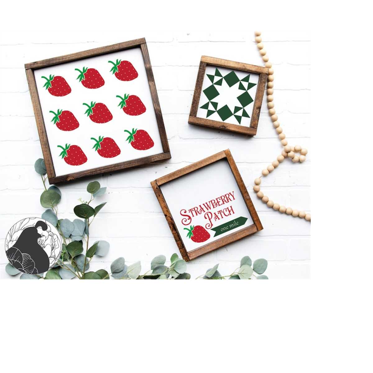Summer Sign Set SVG Bundle, Strawberry Patch svg, Strawberry - Inspire ...