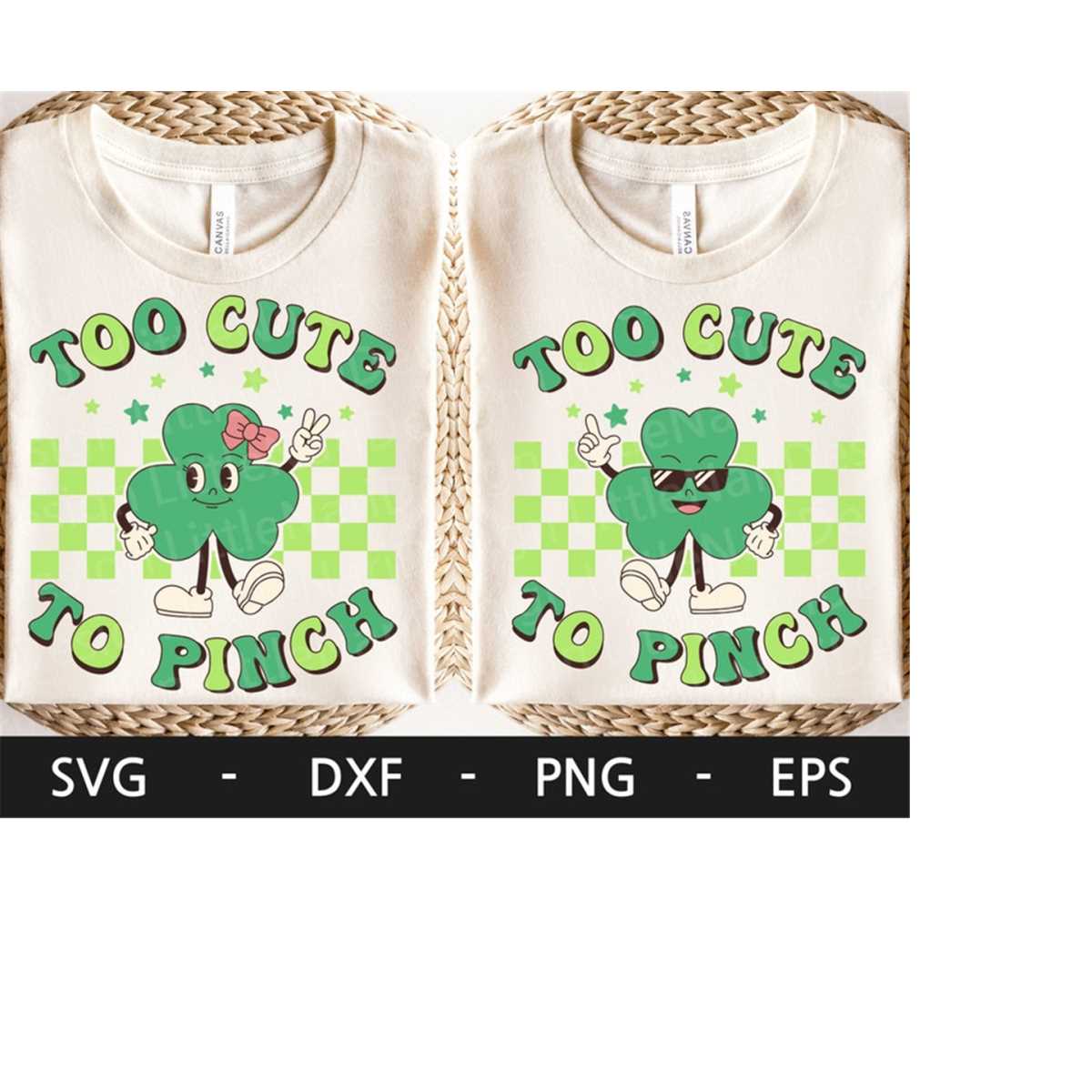 Too Cute To Pinch svg, Boy & Girl Clover svg, Kids St Patri | Inspire ...