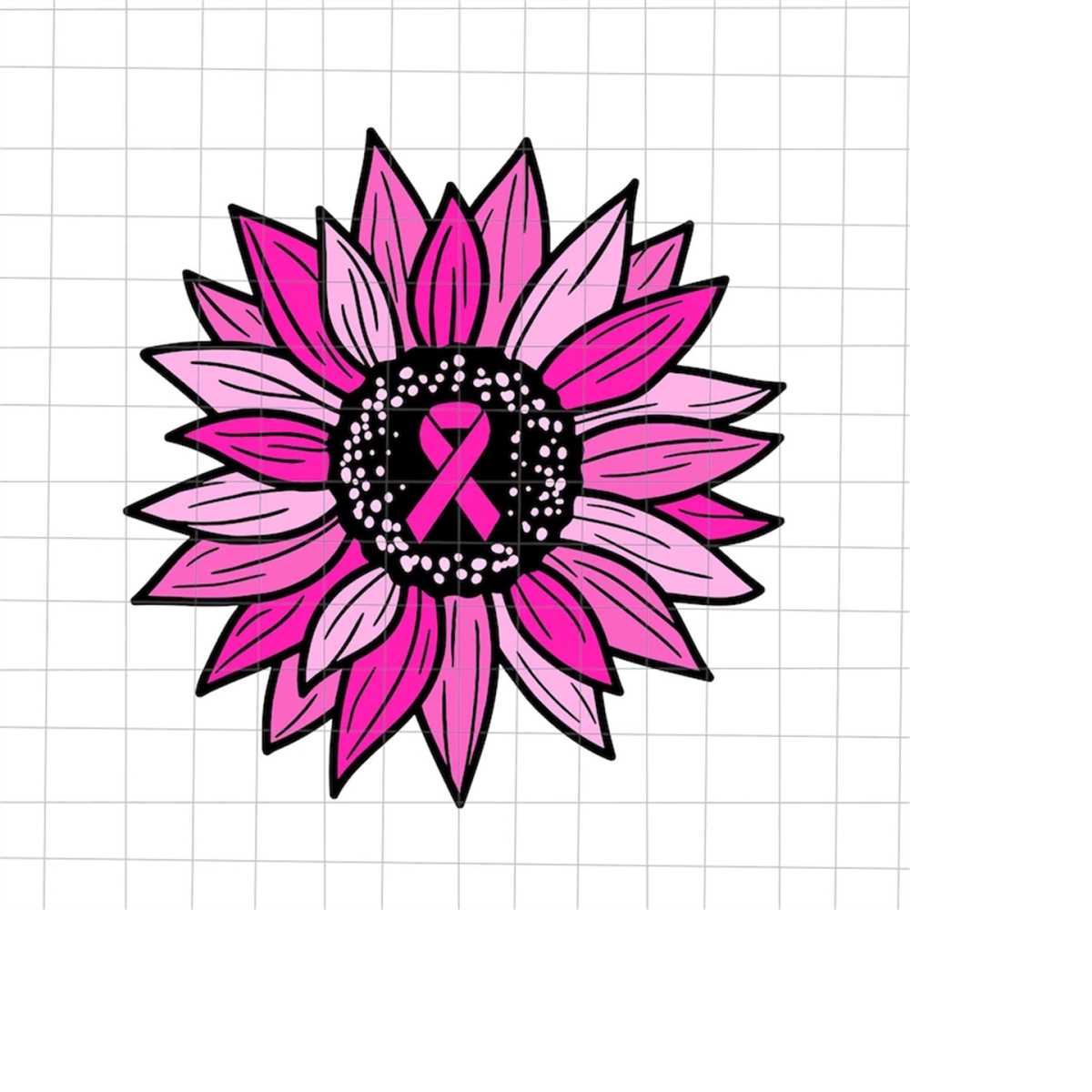 Sunflower Pink Ribbon Breast Cancer Awareness Svg, Sunflower | Inspire ...