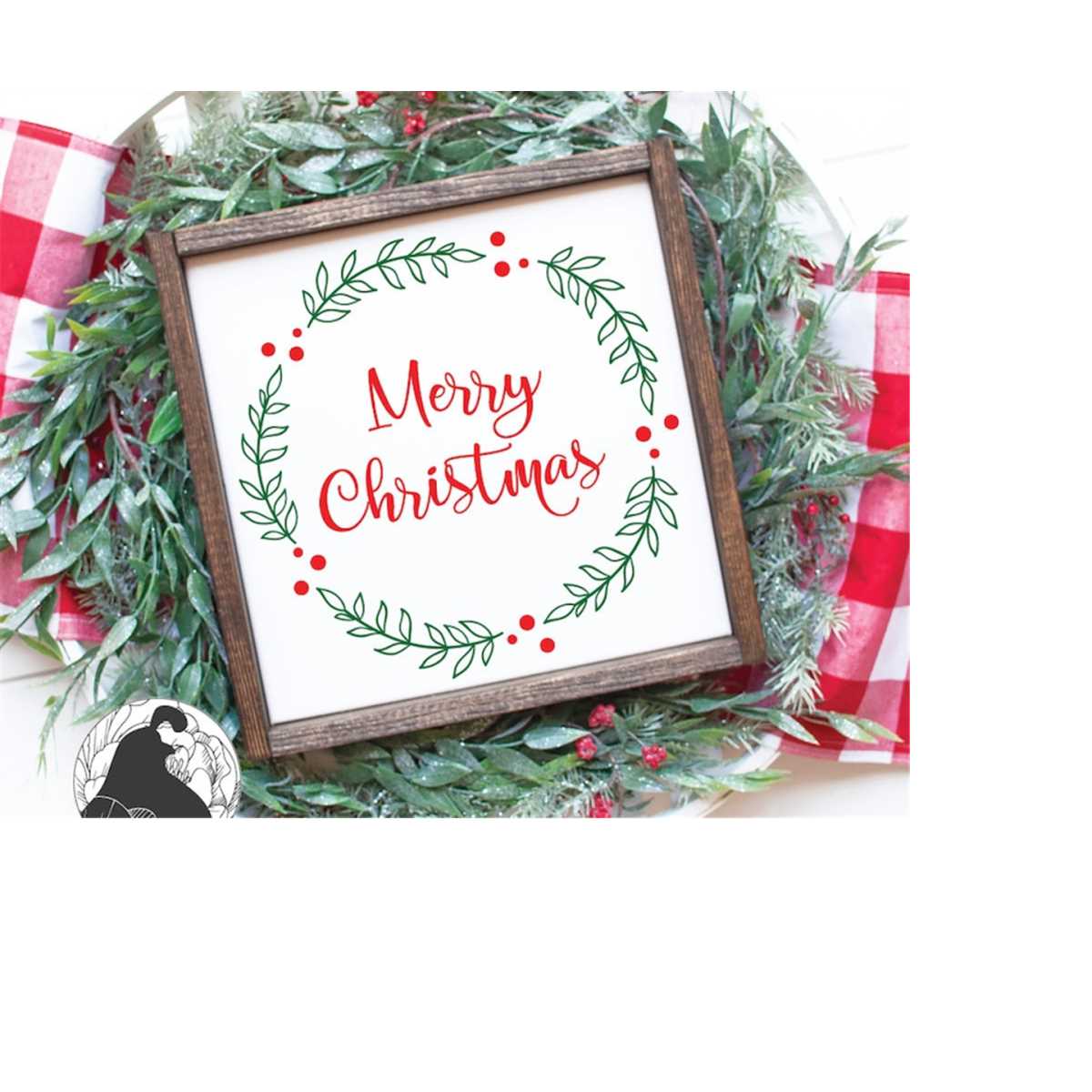 Merry Christmas Wreath SVG, Christmas Sign Cut File, Christm | Inspire ...