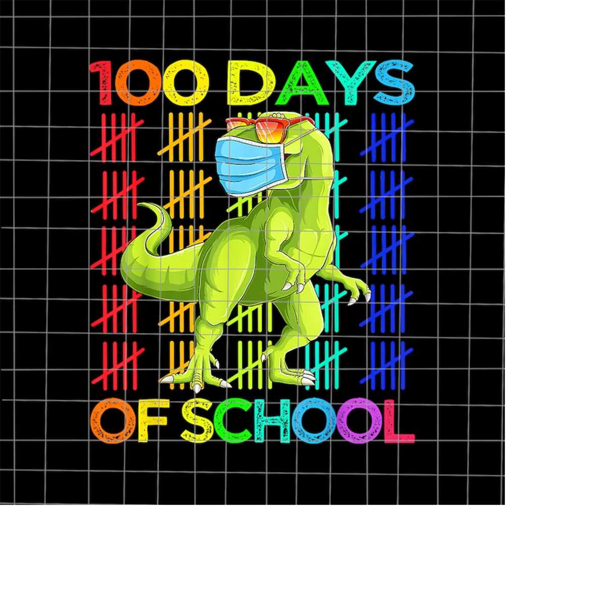 100 Days Of School Dinosaur T-Rex Png, 100 Days Of School 20 - Inspire ...
