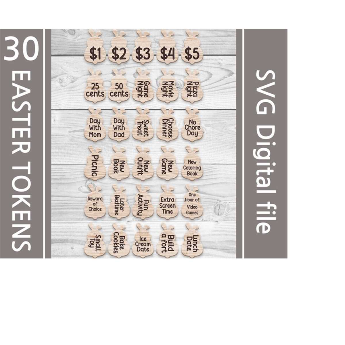30 Redeemable Easter Token svg,Easter token svg, Easter svg, - Inspire ...