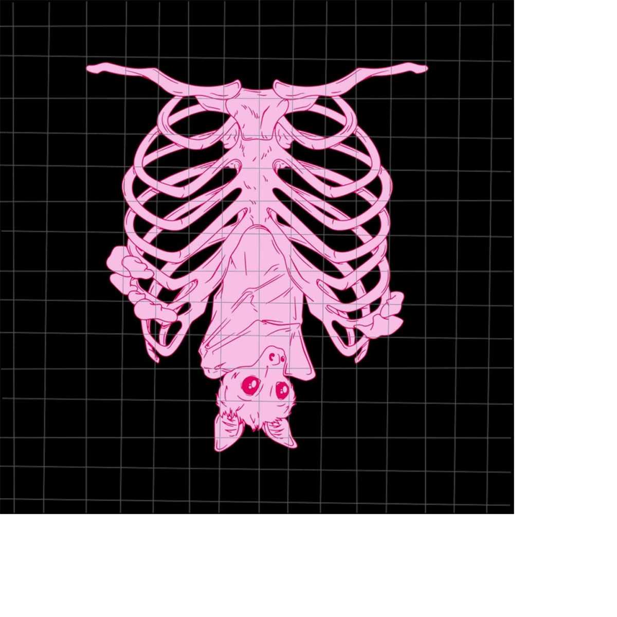 Pink Ribs Bat Halloween Skeleton Svg, Bat Skeletons Hallowee | Inspire ...